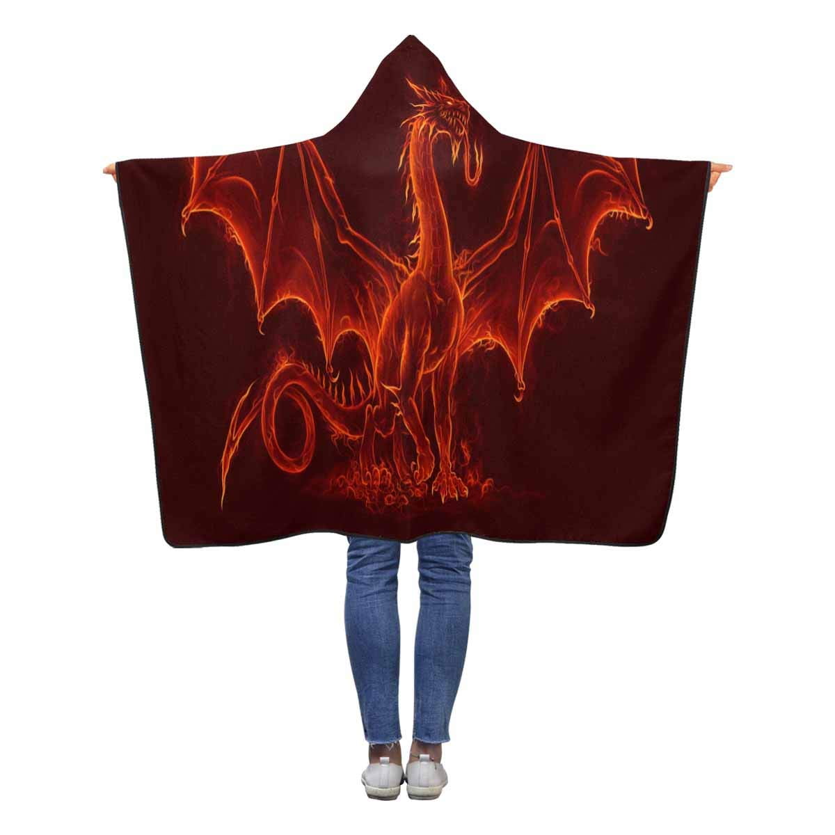 ASHLEIGH Fire Medieval Dragon Wearable Hooded Blanket 40x50 inches ...