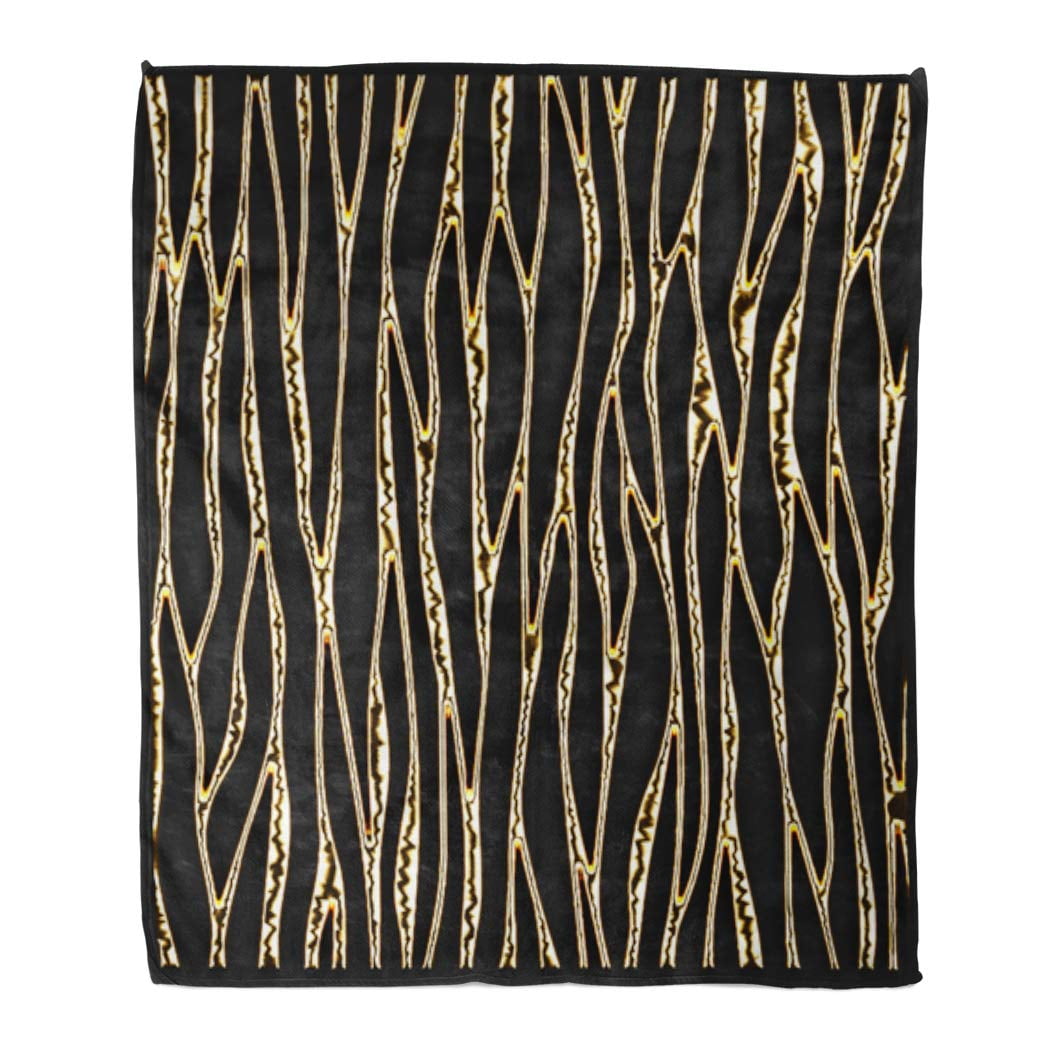 ASHLEIGH Flannel Throw Blanket Abstract 3D Render Lattice Gold ...