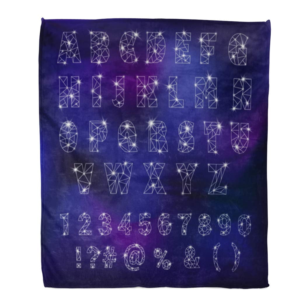 ASHLEIGH Flannel Throw Blanket Alphabet ABC Alphabetical Constellation ...