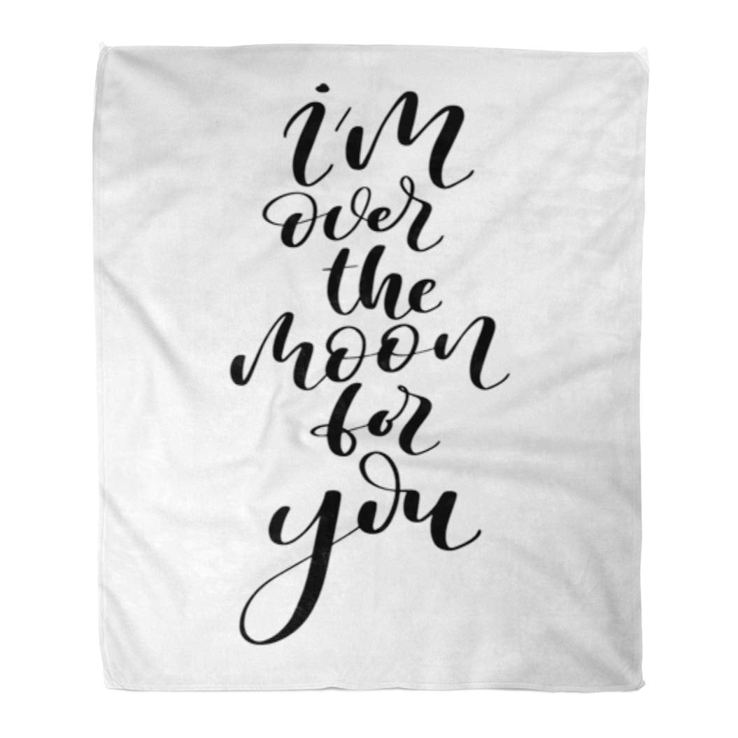 ASHLEIGH Flannel Throw Blanket Alphabet Word Brush Pen Lettering Phrase ...