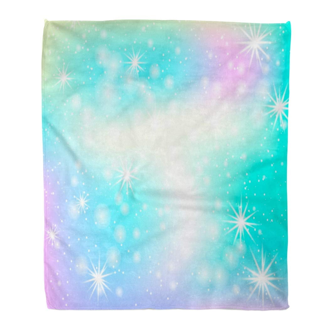 ASHLEIGH Flannel Throw Blanket Blue Baby Unicorn Galaxy Colorful ...