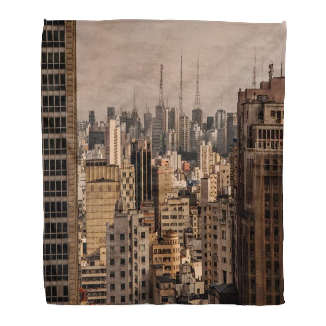 ASHLEIGH Flannel Throw Blanket Brazil The Metropolis Architecture ...
