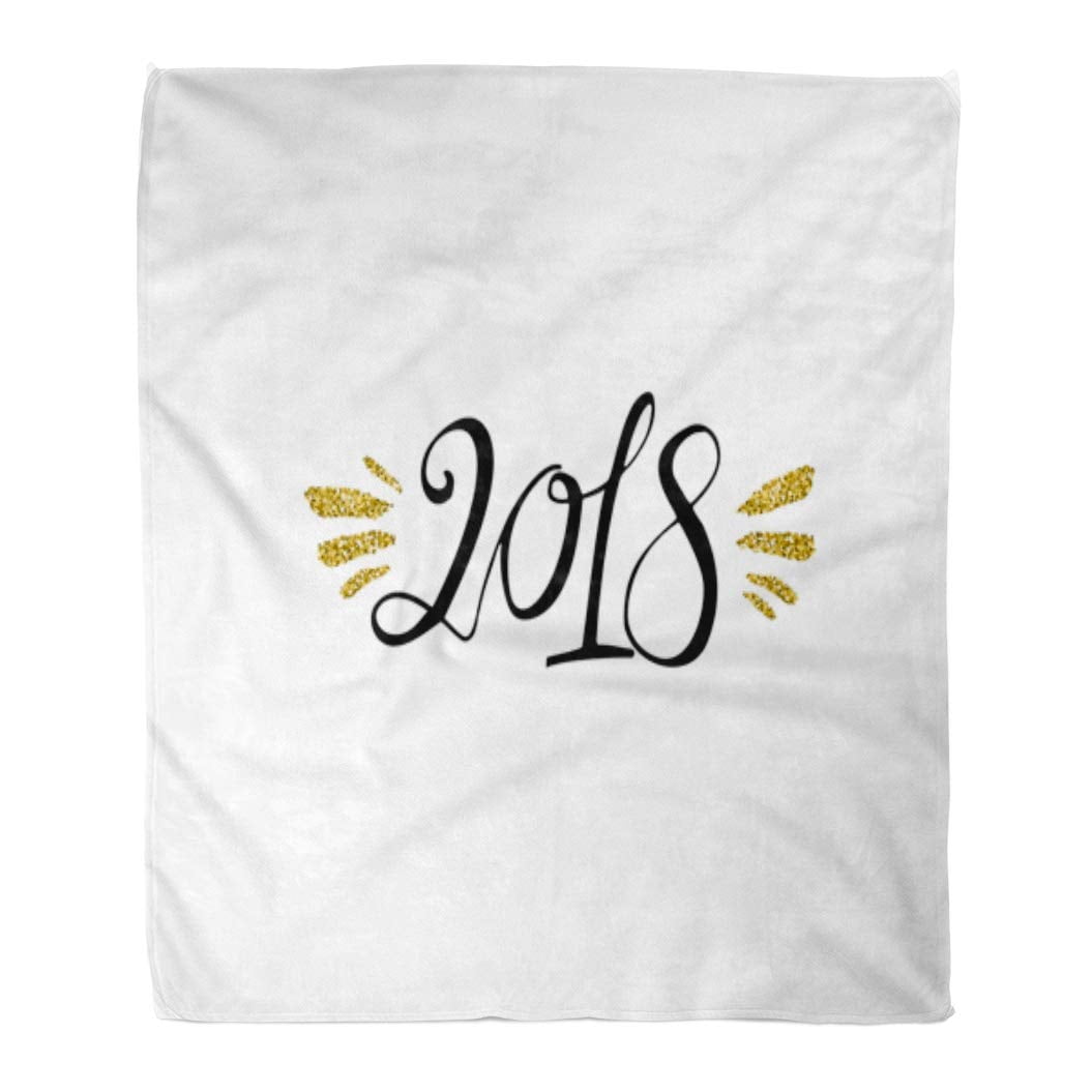 ASHLEIGH Flannel Throw Blanket Brush Phrase Modern Lettering New Year ...