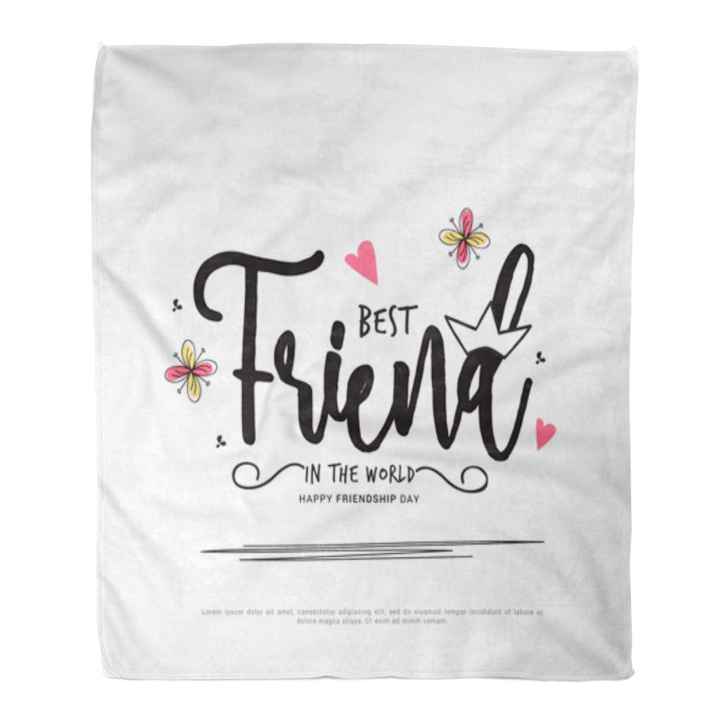 ASHLEIGH Flannel Throw Blanket Celebrate of Happy Friendship Day Best ...