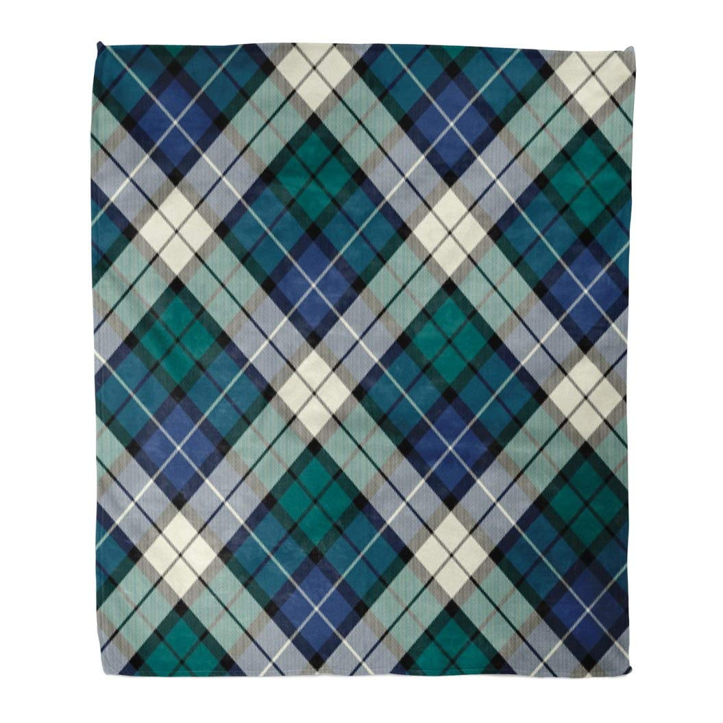 ASHLEIGH Flannel Throw Blanket Christmas Black Watch Plaid Pattern ...