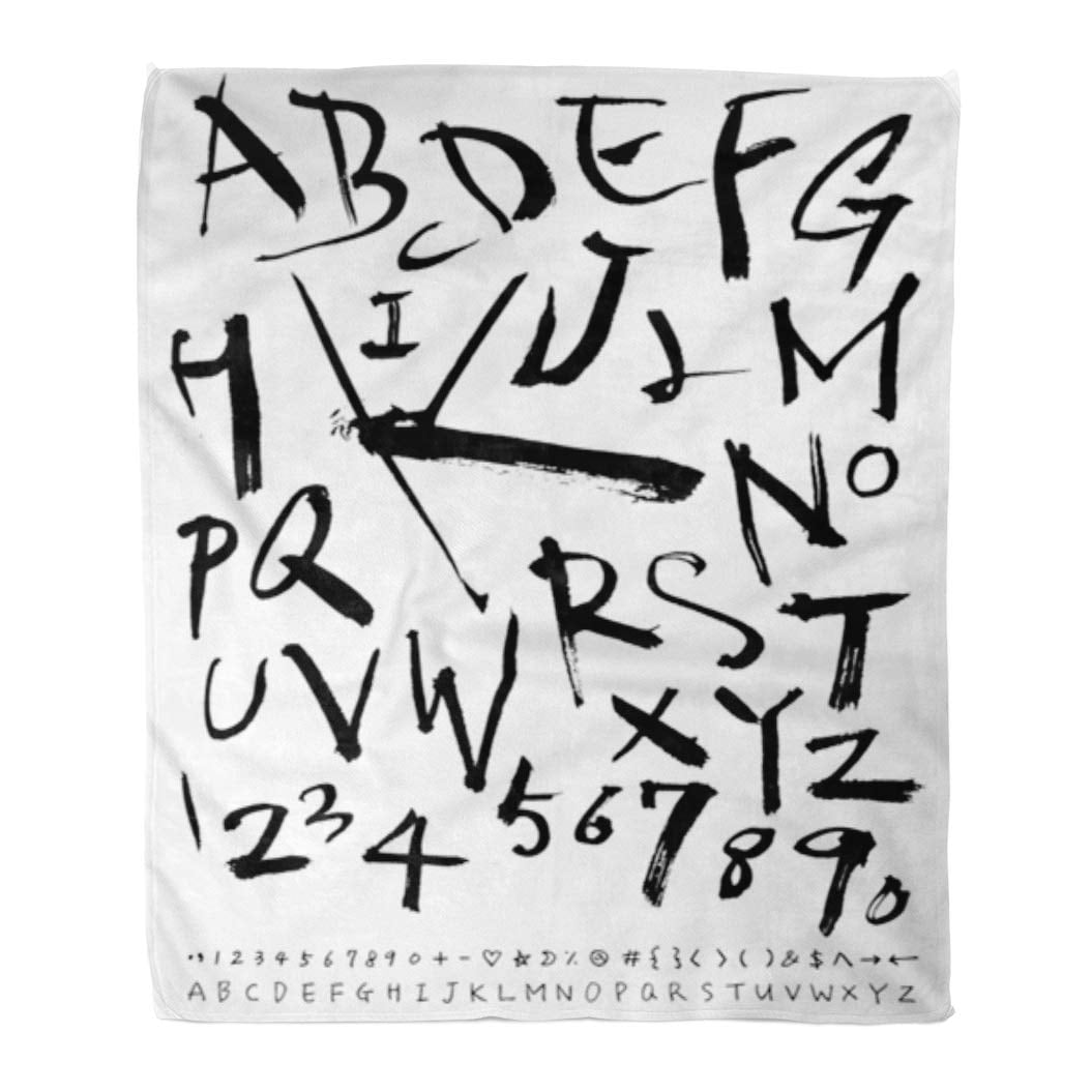 ASHLEIGH Flannel Throw Blanket Comma Arrow Alphabet Book Brush Catalog ...