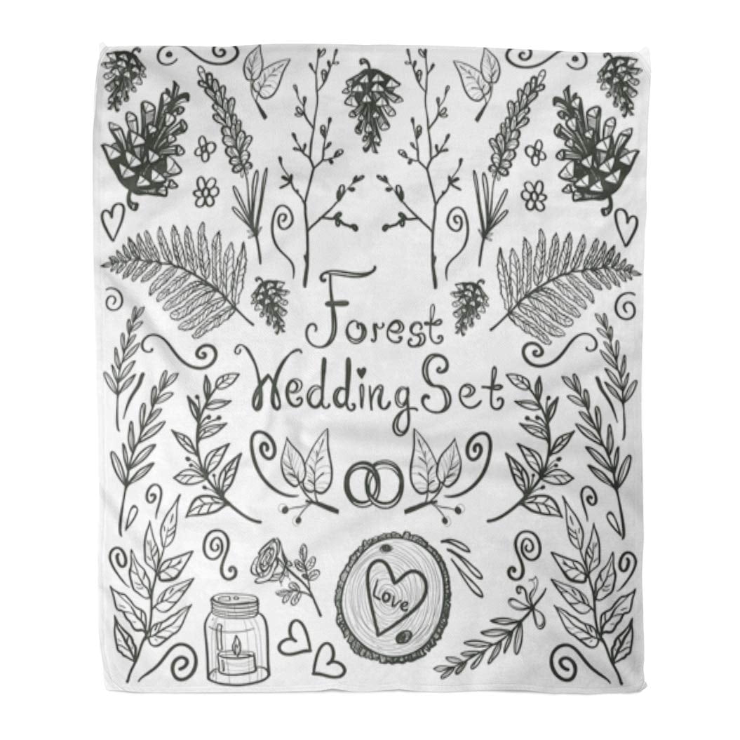 ASHLEIGH Flannel Throw Blanket Fern Vintage of Floral Rustic Forest ...