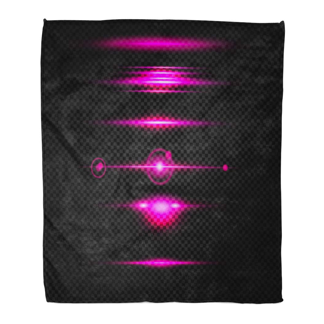ASHLEIGH Flannel Throw Blanket Glowing Purple Pink Light Effects ...