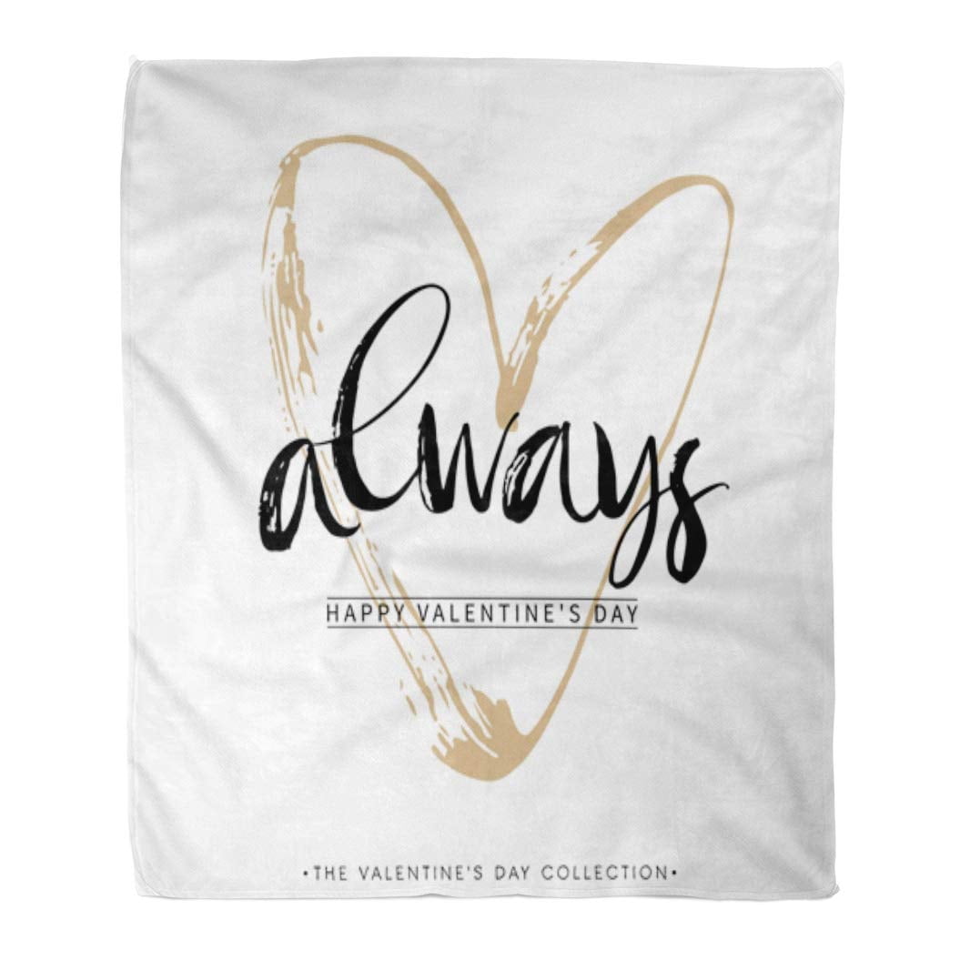 ASHLEIGH Flannel Throw Blanket Love Always Valentines Day Modern Brush ...
