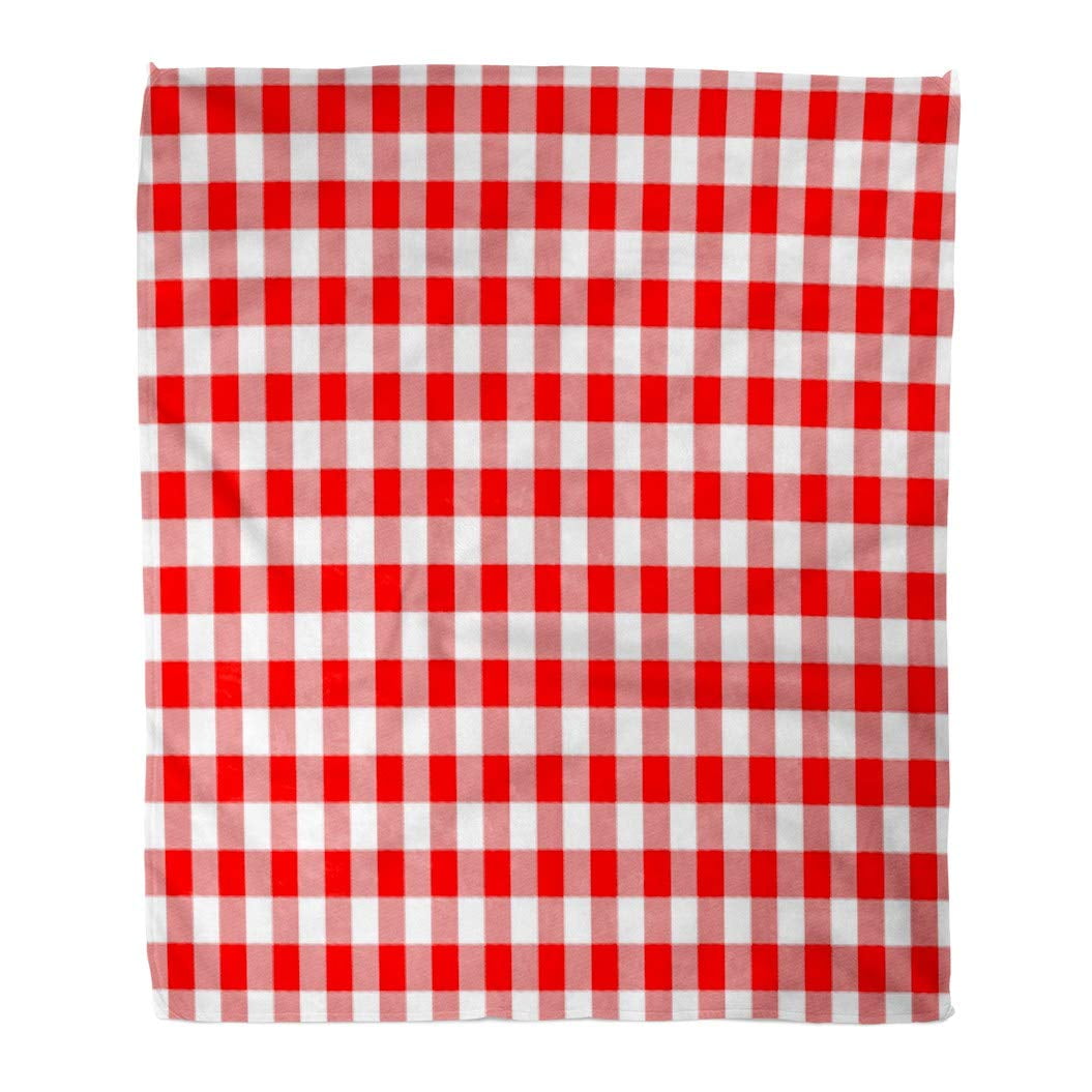 ASHLEIGH Flannel Throw Blanket Red Gingham from Rhombus Squares for ...