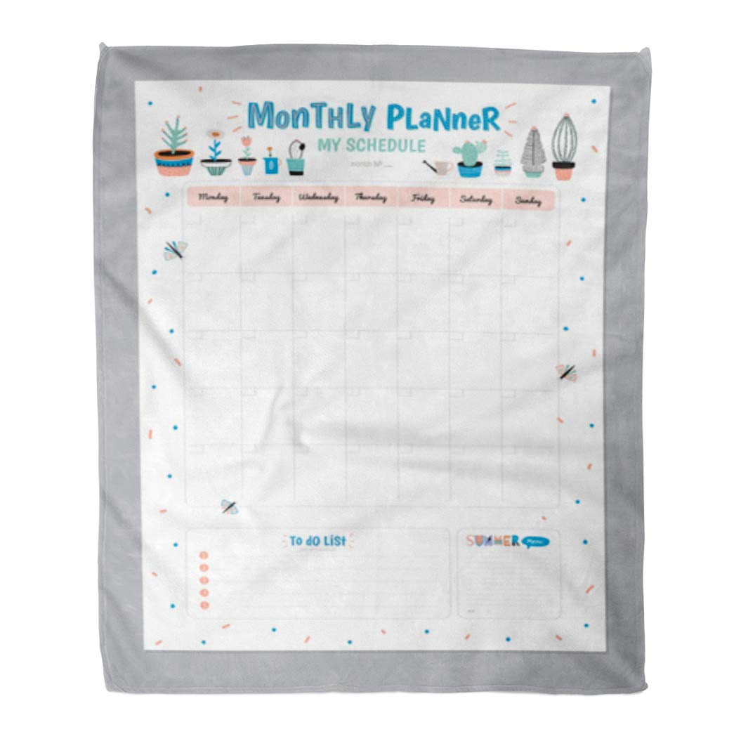 ASHLEIGH Flannel Throw Blanket Scandinavian Weekly and Daily Planner ...
