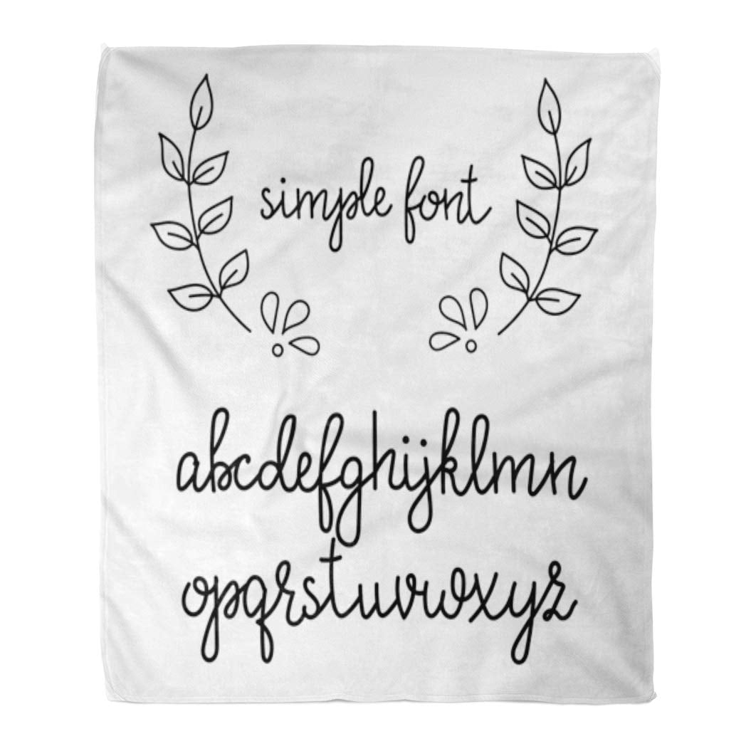 ASHLEIGH Flannel Throw Blanket Script Simple Pointed Pen Cursive ...