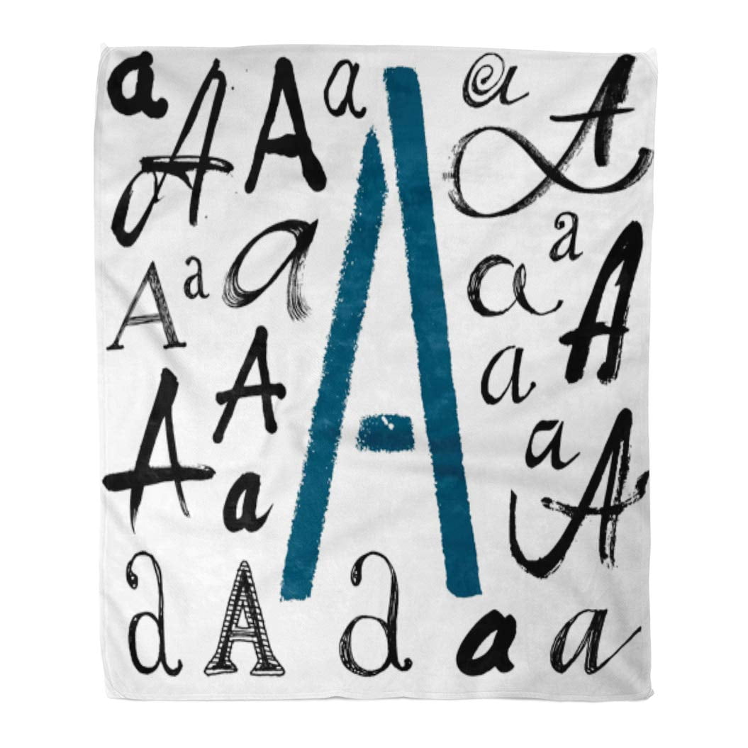 ASHLEIGH Flannel Throw Blanket Stroke Alphabet Letters of The Written ...