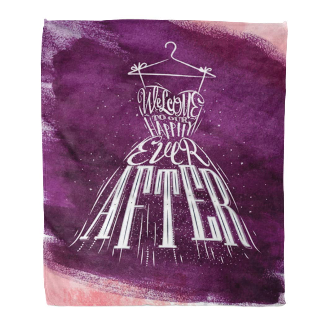 ASHLEIGH Flannel Throw Blanket Wedding Dress Lettering Welcome to Our ...