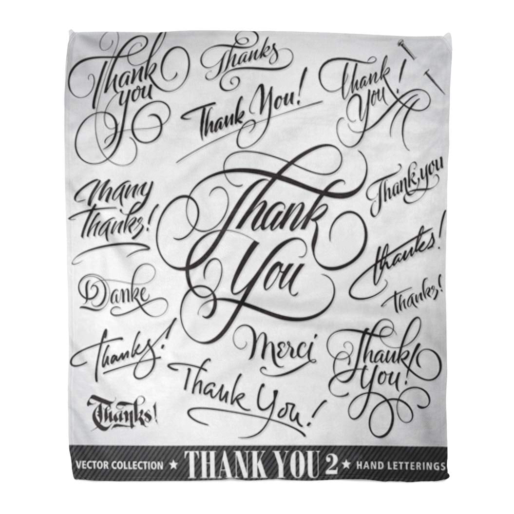 ASHLEIGH Flannel Throw Blanket Wedding Letter of Custom Thank You Hand ...