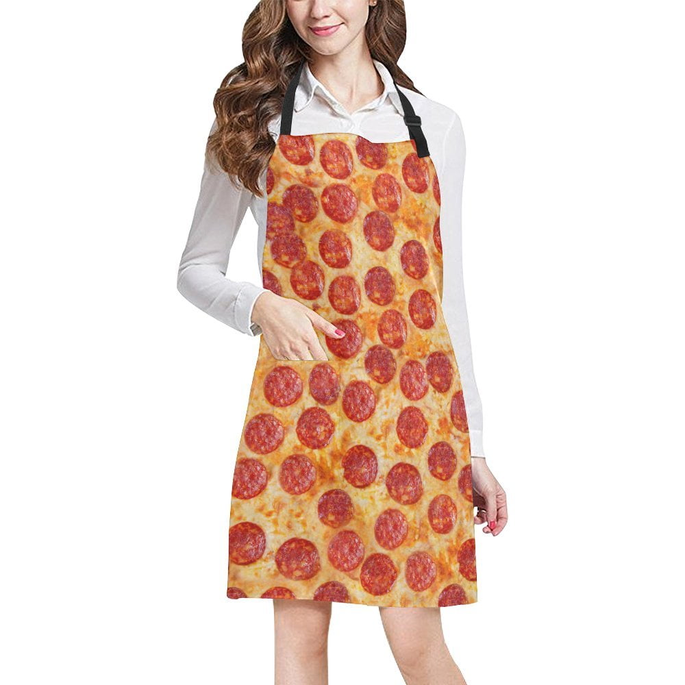 ASHLEIGH Funny Food Pepperoni Pizza Home Kitchen Apron for Women Men ...