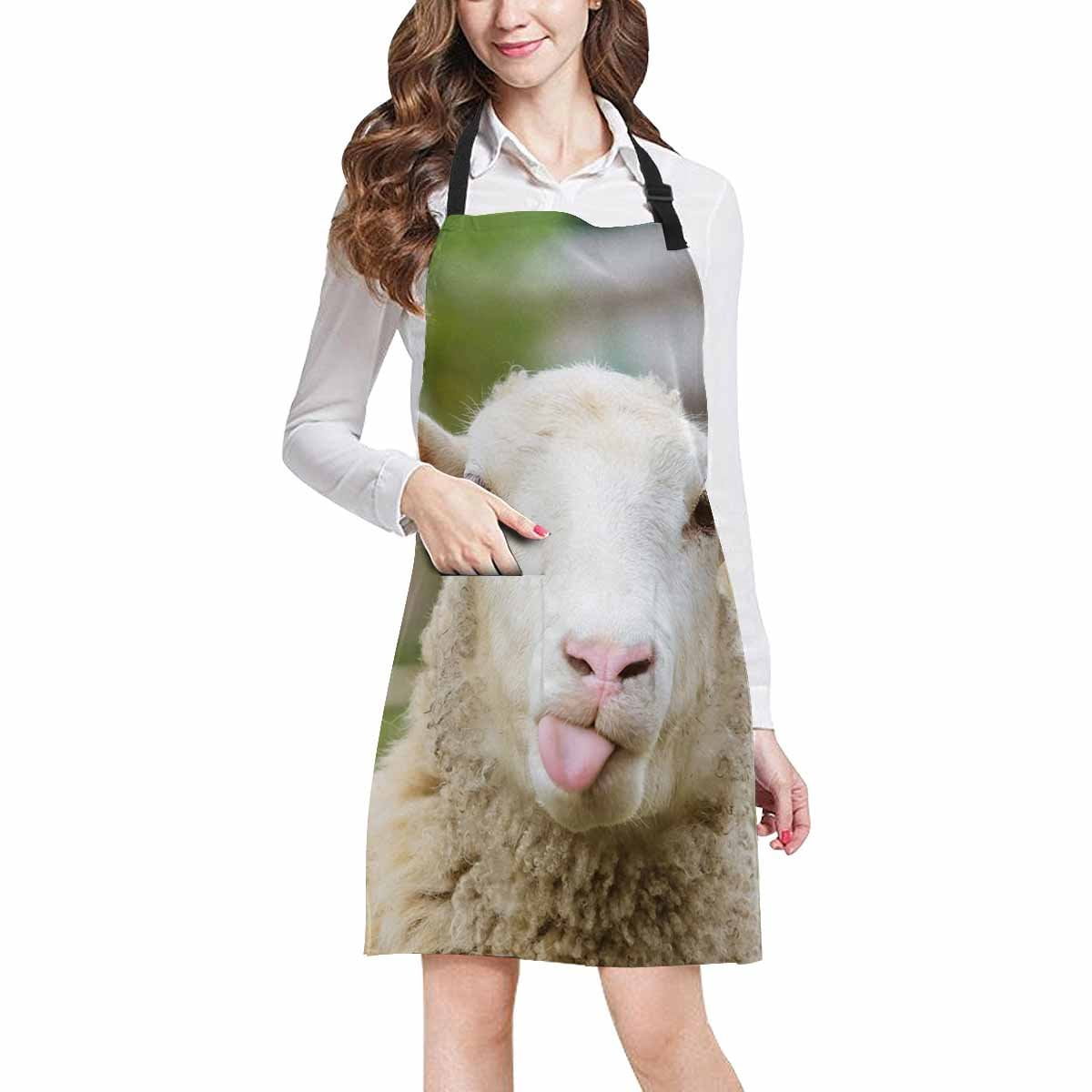 ASHLEIGH Funny Naughty Sheep Showing Tongue Cute Chef Aprons ...