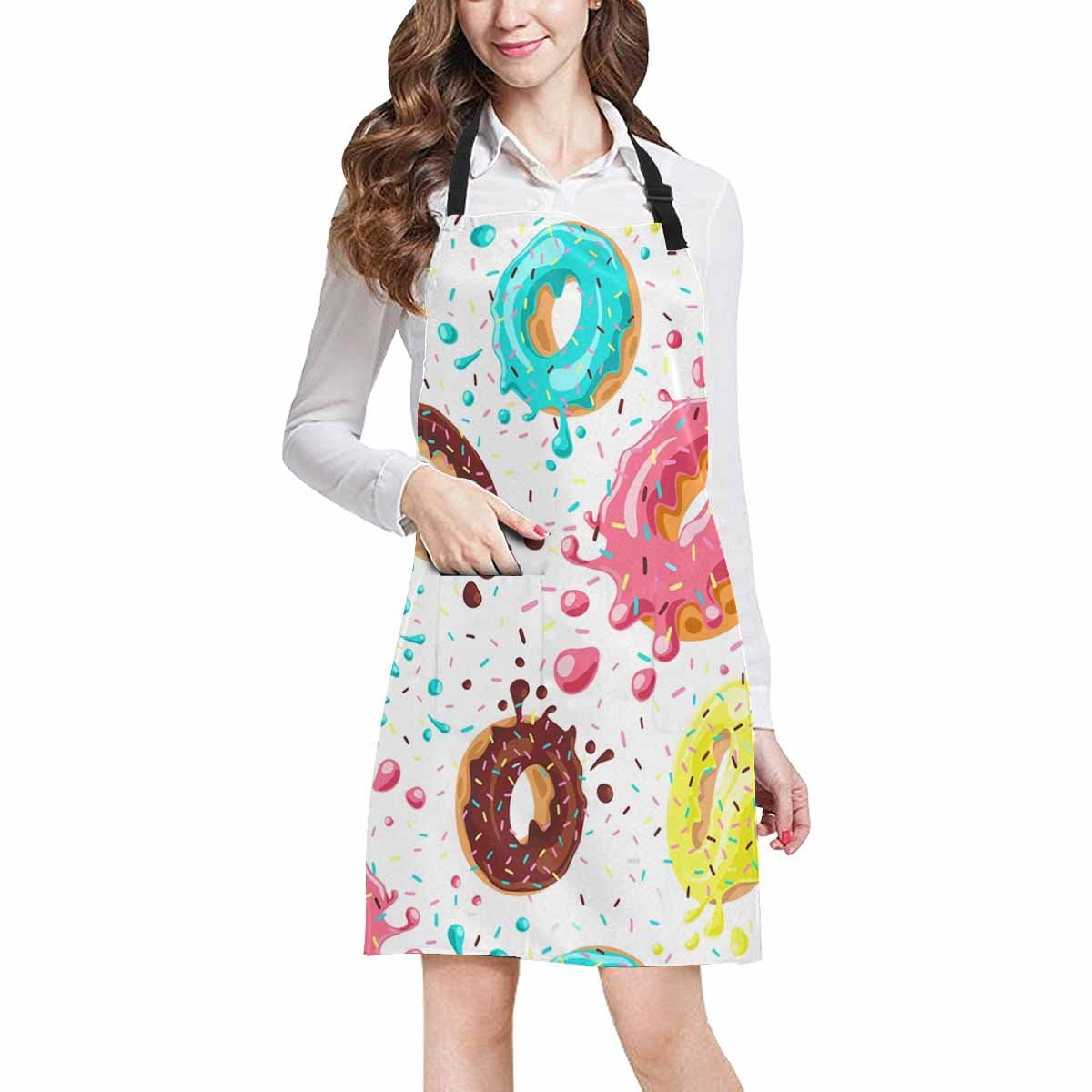 ASHLEIGH Funny Splashes Donuts Cute Dessert Adjustable Bib Apron with ...