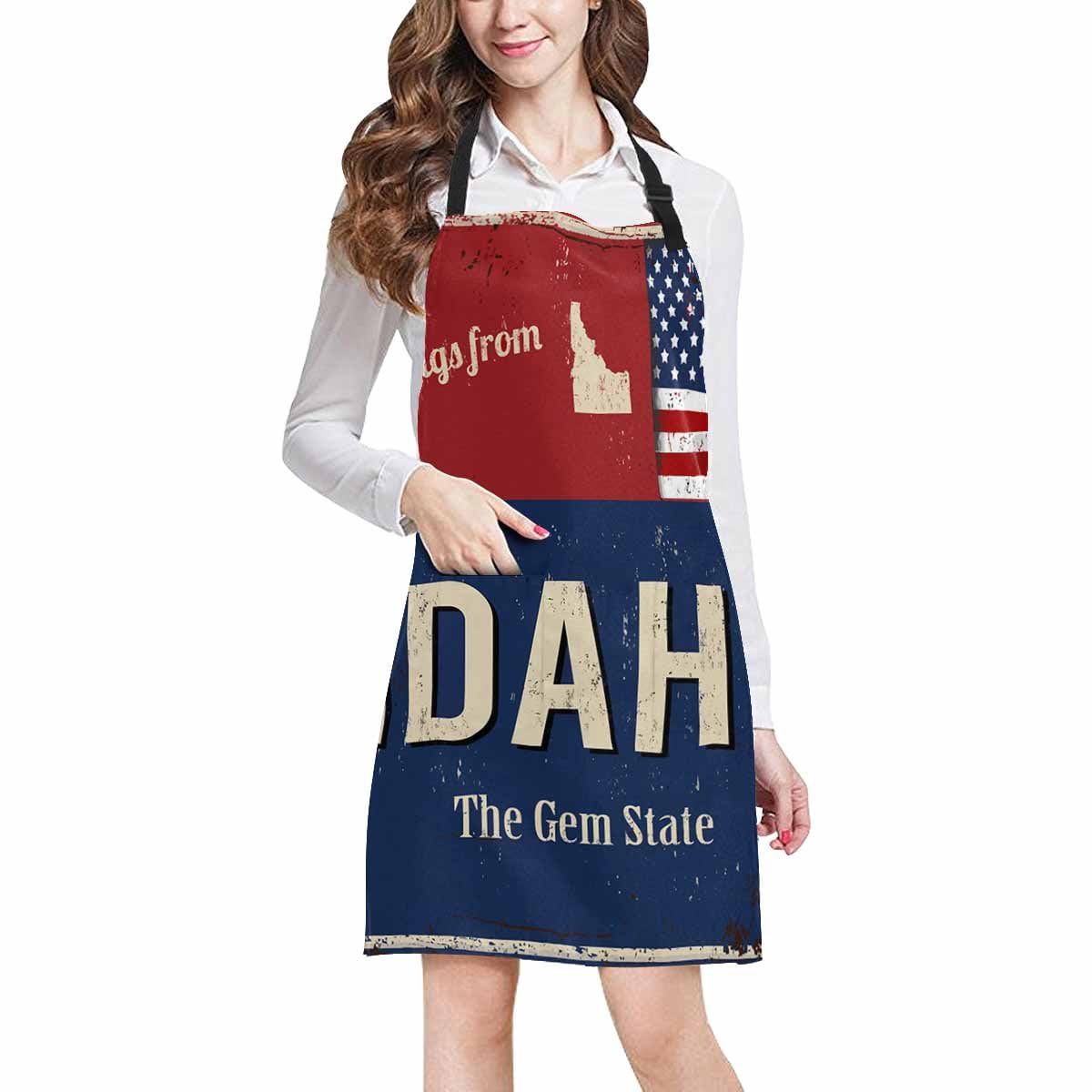 ASHLEIGH Greetings from Idaho Rusty Metal Sign with American Flag Chef ...