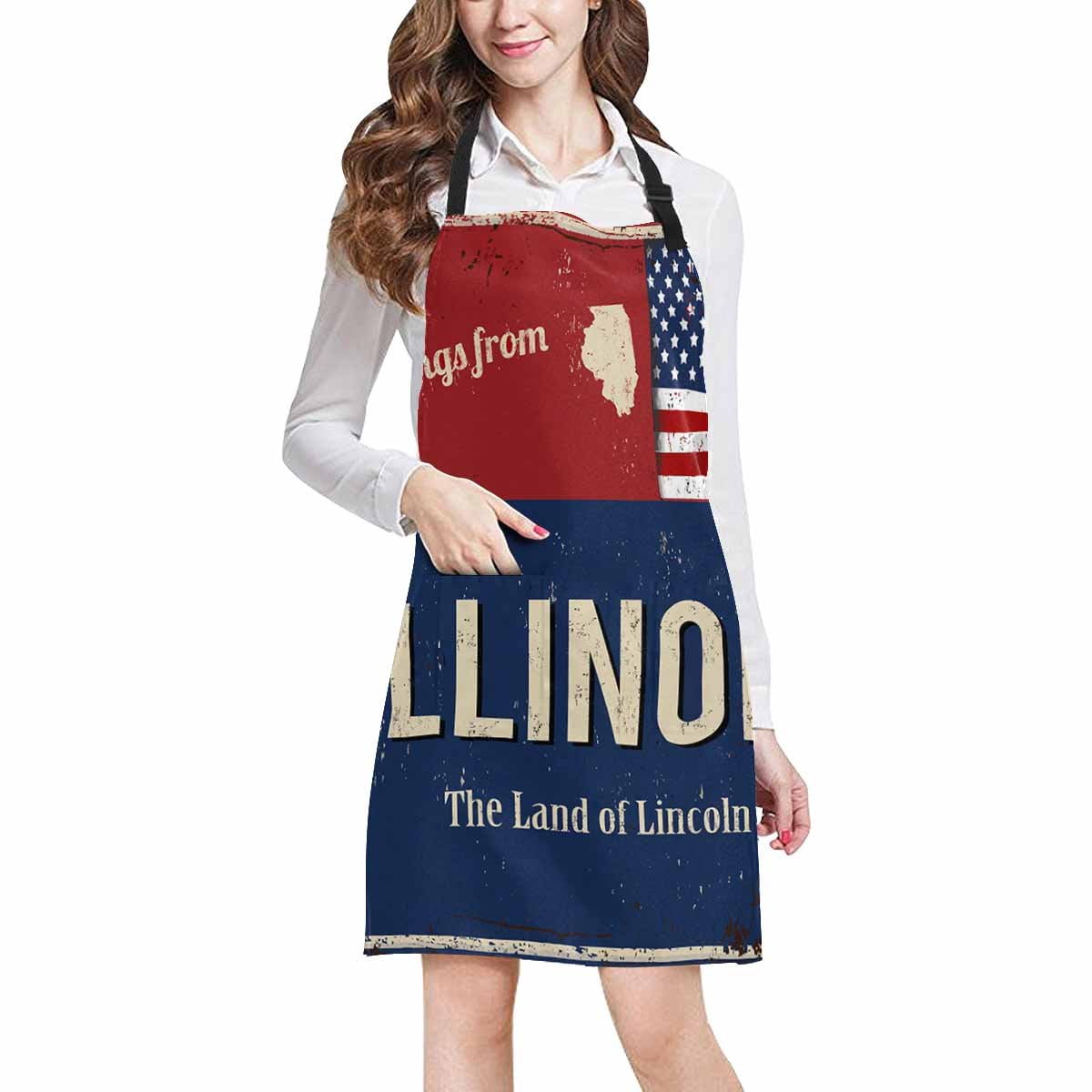 ASHLEIGH Greetings from Illinois Rusty Metal Sign with American Flag ...