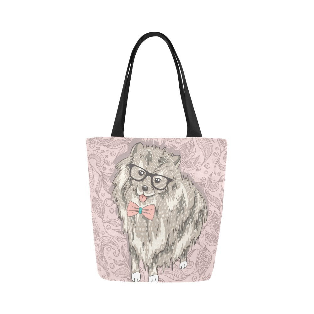 ASHLEIGH Hipster spitz with glasses and bowtie Cute puppy Canvas Tote ...