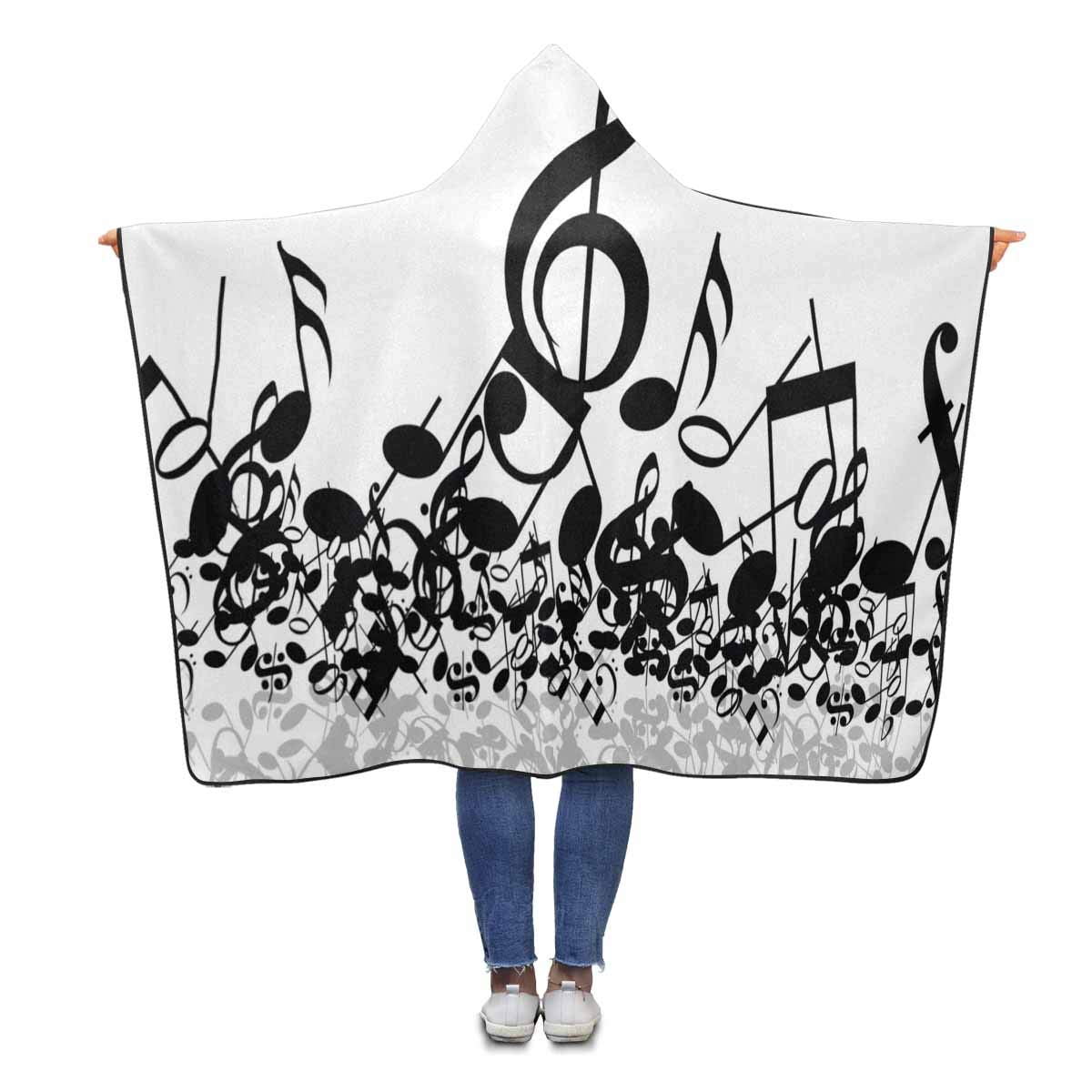 ASHLEIGH Music Note Throw Hooded Blanket 56x80 inches Adults Girls Boys ...