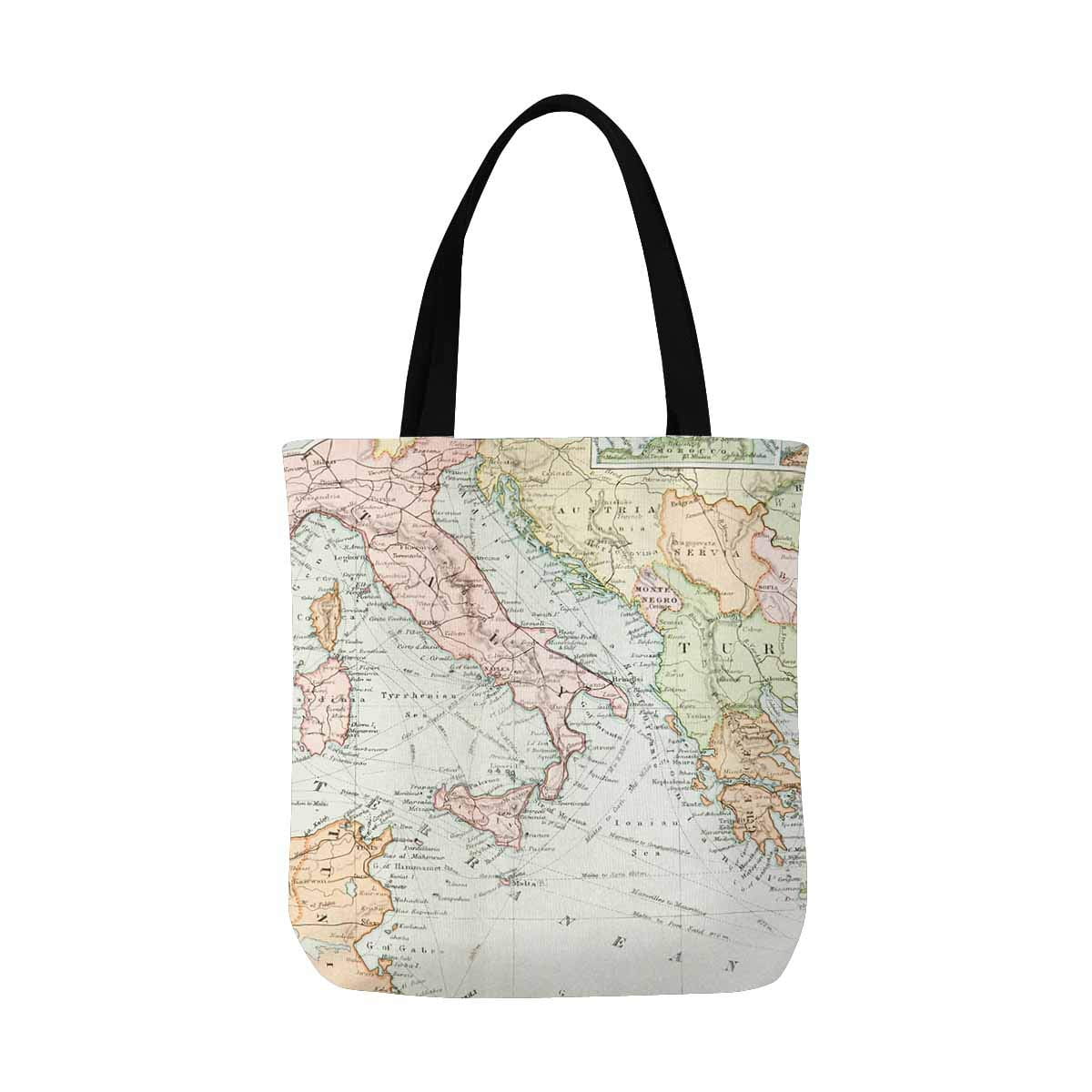 ASHLEIGH Panoramic View Of An Antique Map Historical Art Canvas Tote ...