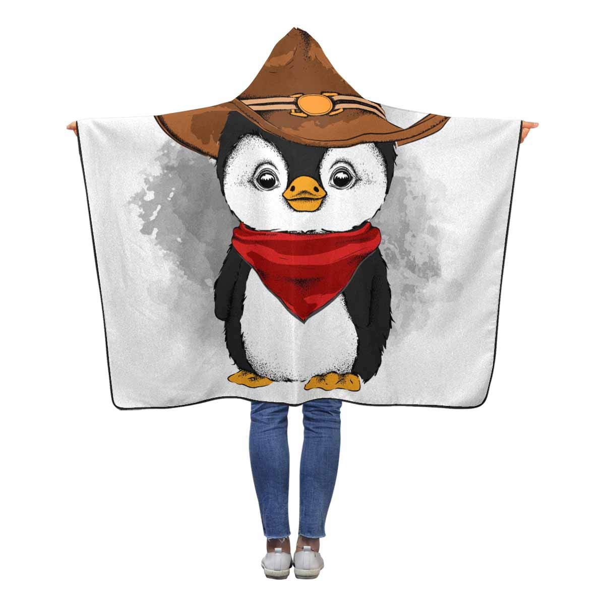 ASHLEIGH Penguin Cowboy Hat Wearable Hooded Blanket 50x60 inches Kids ...