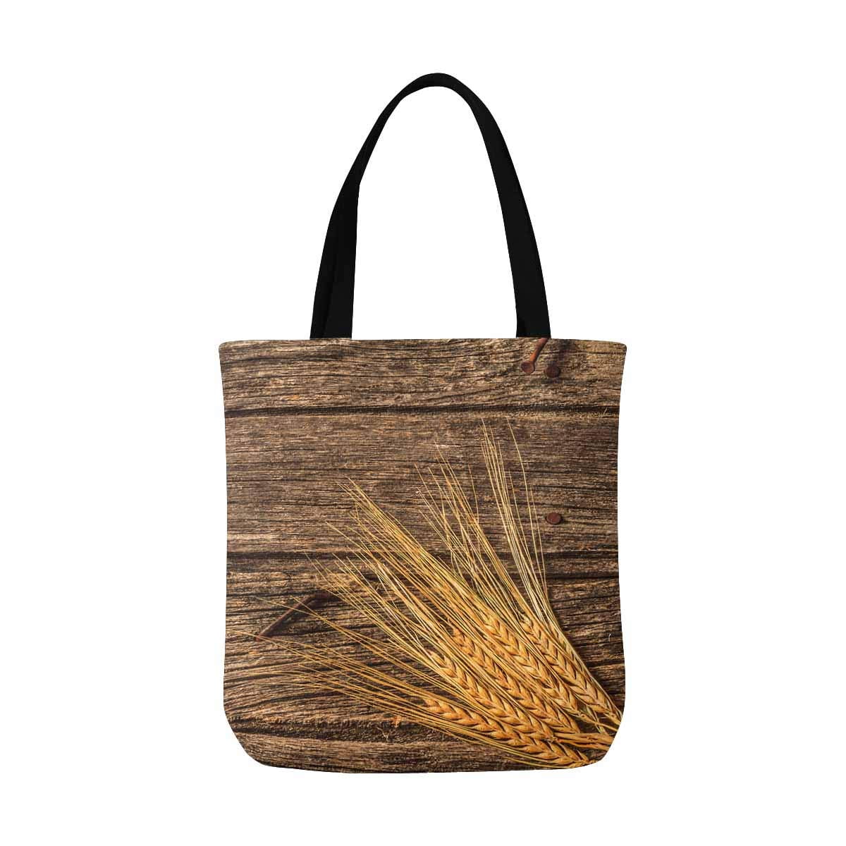 ASHLEIGH Rustic Barn Wood and Wheat Canvas Tote Bags Reusable Shopping ...