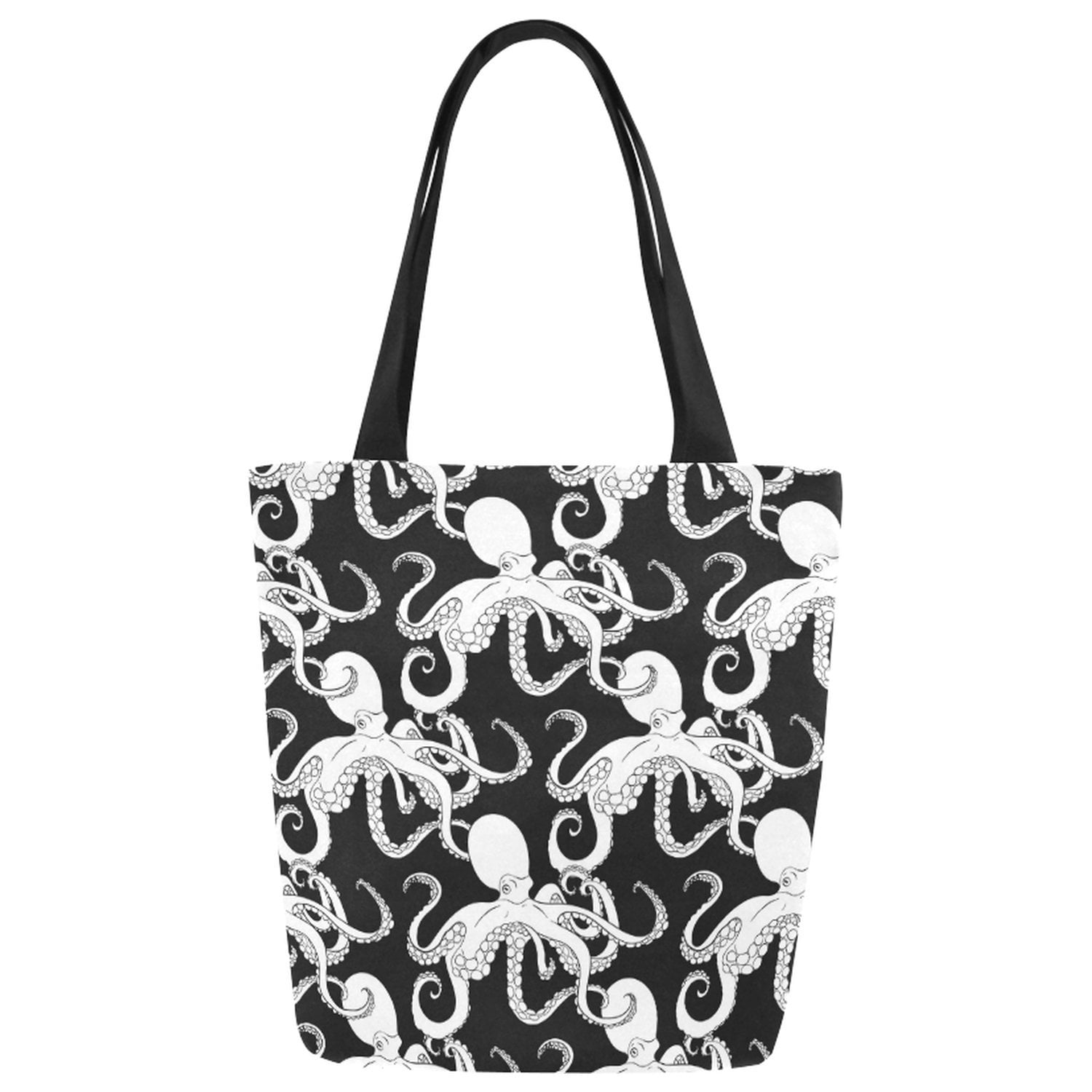 ASHLEIGH Seamless Octopus Pattern Canvas Tote Bag Shoulder Handbag ...