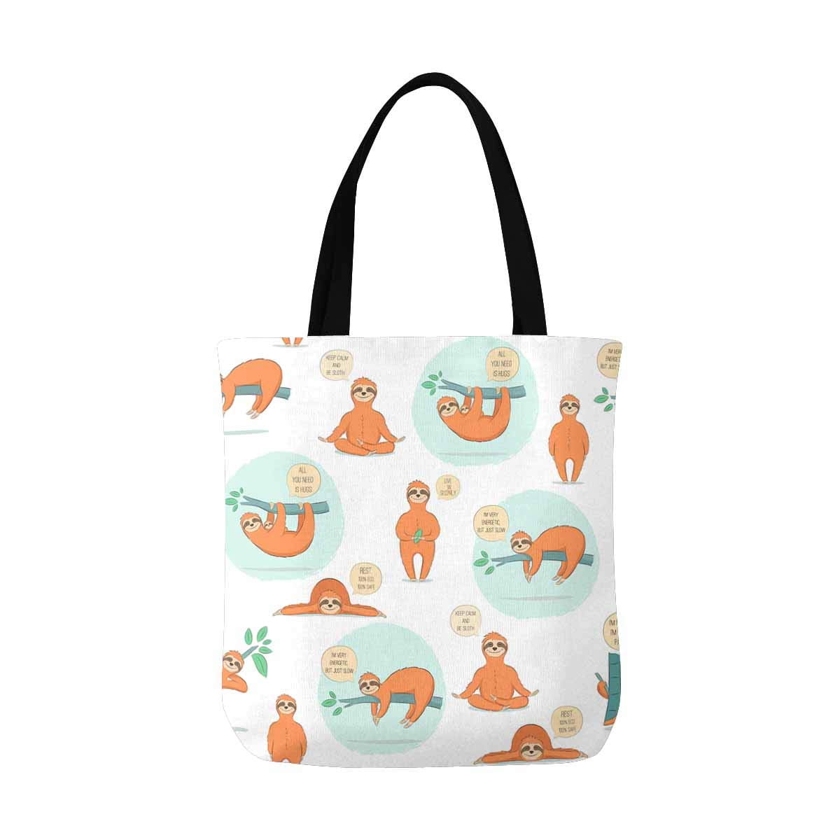 ASHLEIGH Seamless Pattern With Cute Cartoon Sloth Reusable Grocery Bags ...
