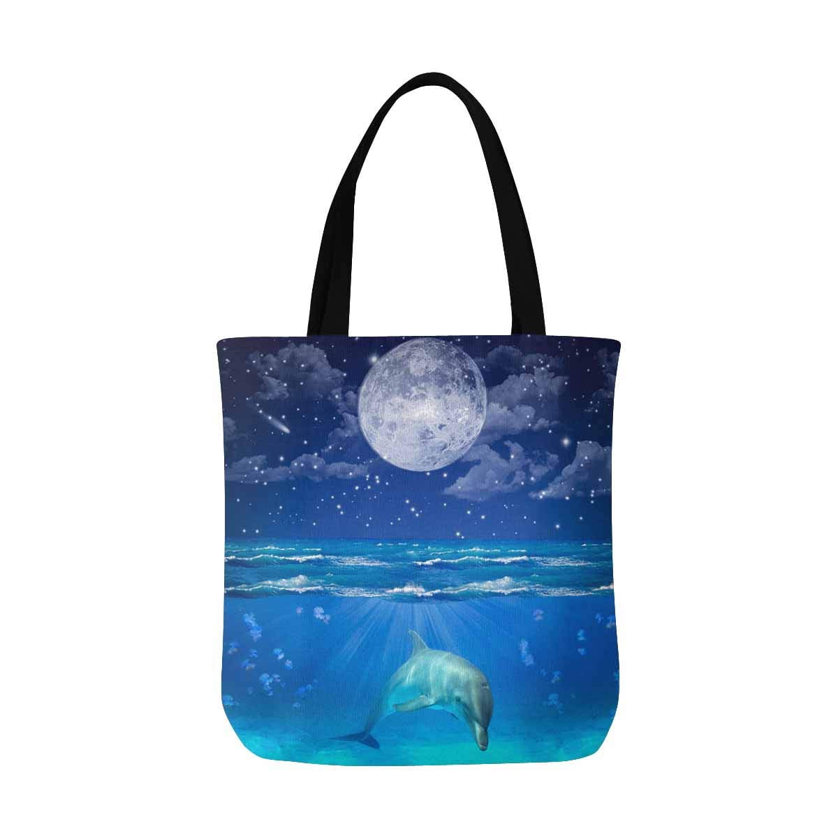 ASHLEIGH Sleeping Dolphin Reusable Grocery Bags Shopping Bag Canvas ...