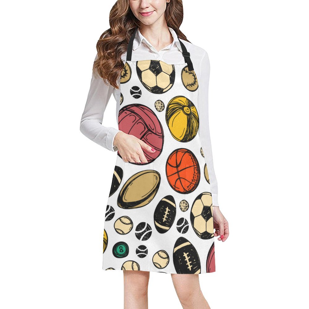 ASHLEIGH Soccer Football Baseketball Adjustable Bib Apron with Pockets ...
