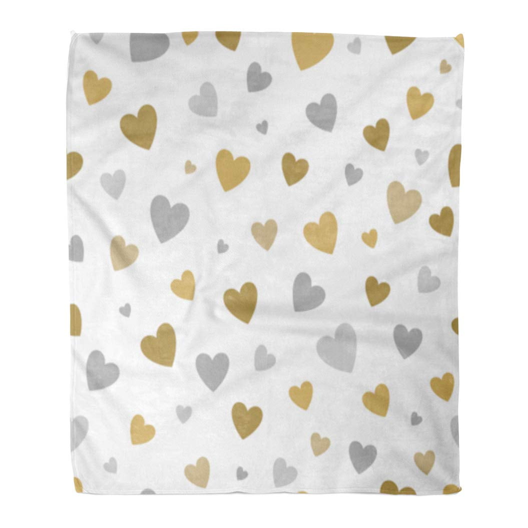 ASHLEIGH Throw Blanket 50x60 Inches Beautiful with Gold and Silver ...