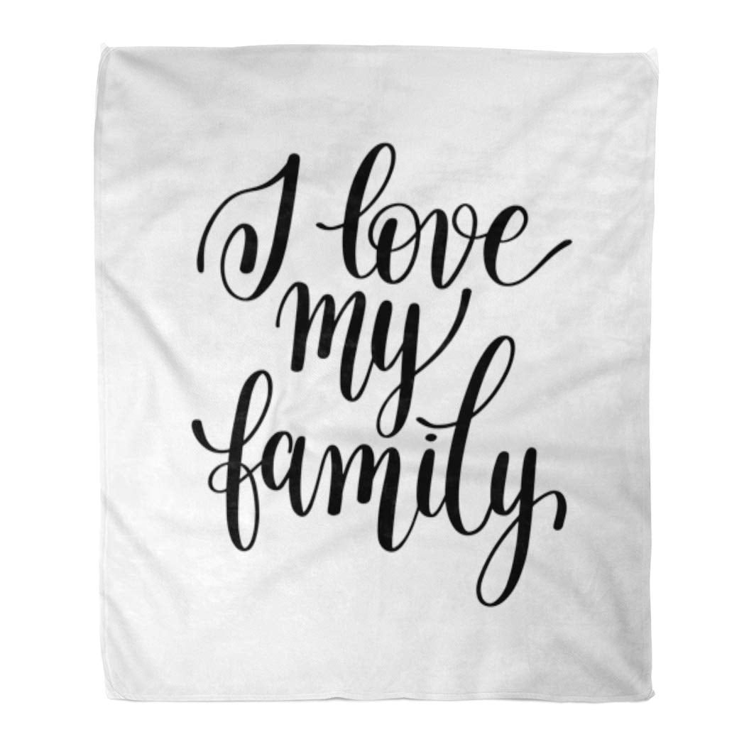 ASHLEIGH Throw Blanket 50x60 Inches I Love My Family Handwritten ...