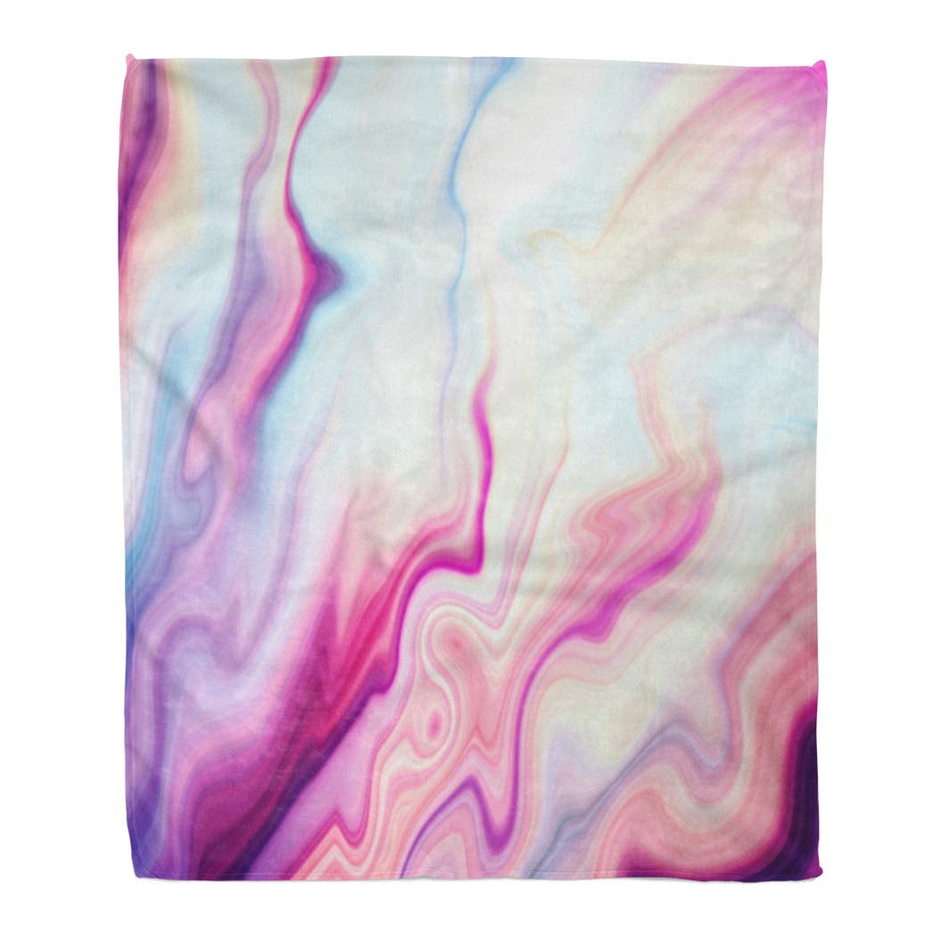 ASHLEIGH Throw Blanket 58x80 Inches Abstract Marbled Agate Slab Paint ...
