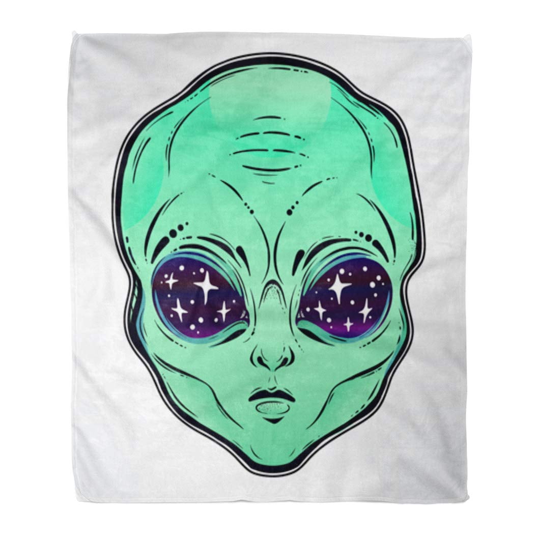 ASHLEIGH Throw Blanket 58x80 Inches Alien Head with Starry Eyes with ...