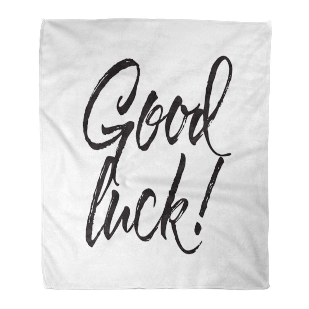 ASHLEIGH Throw Blanket 58x80 Inches Calligraphic Good Luck Text Design ...