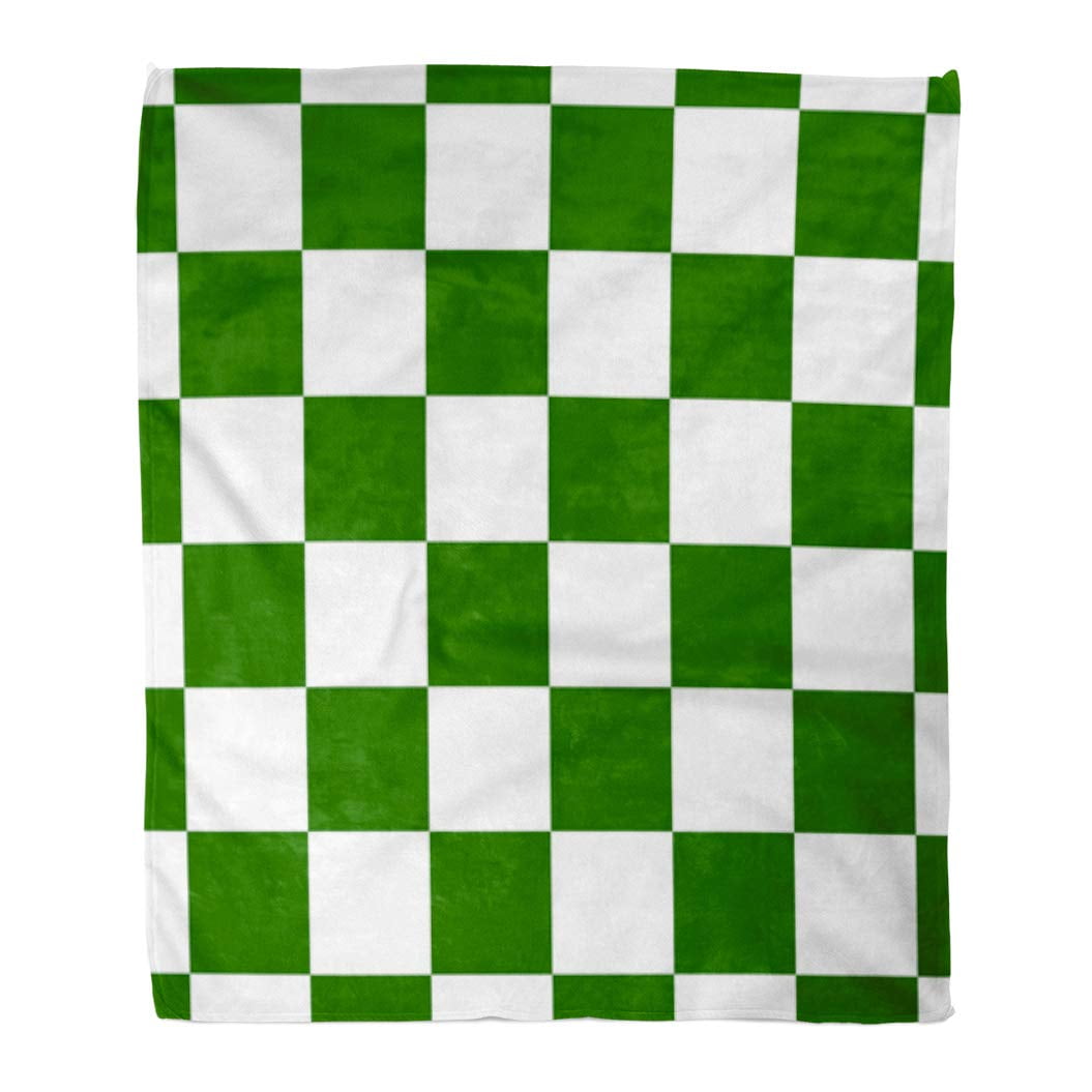 ASHLEIGH Throw Blanket 58x80 Inches Chessboard Checker Board in Green ...