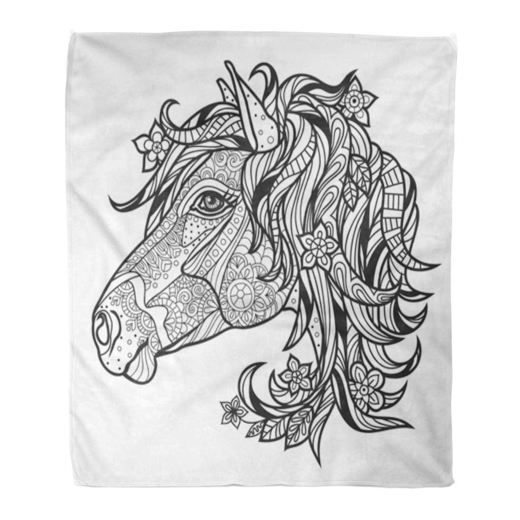 ASHLEIGH Throw Blanket 58x80 Inches Coloring Page Book for Adults and ...