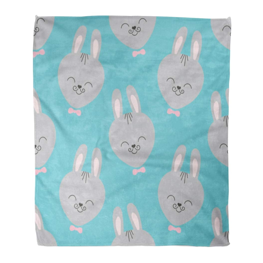 ASHLEIGH Throw Blanket 58x80 Inches Cute Baby with Little Bunny Cartoon ...