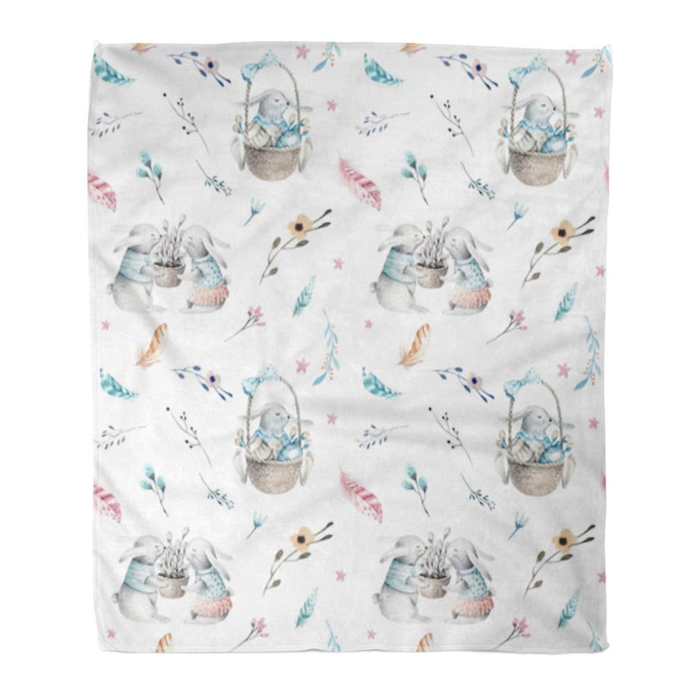 ASHLEIGH Throw Blanket 58x80 Inches Cute Baby Rabbit Forest for ...