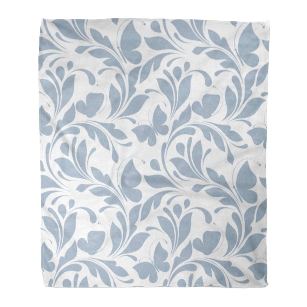 ASHLEIGH Throw Blanket 58x80 Inches Floral Pattern Butterflies Cute of ...