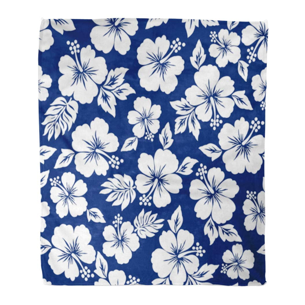 ASHLEIGH Throw Blanket 58x80 Inches Flower Hibiscus Pattern Hawaiian ...