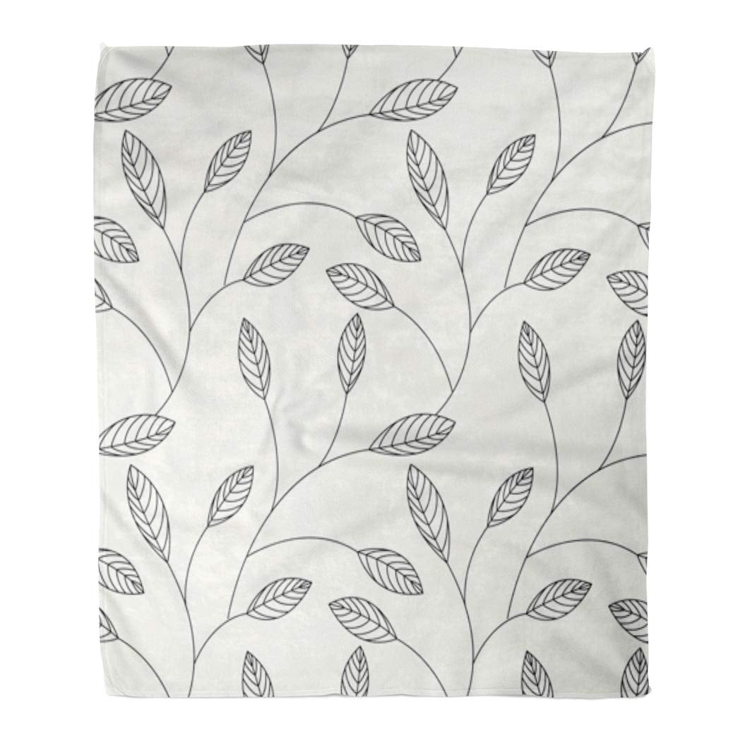 ASHLEIGH Throw Blanket 58x80 Inches Leaf Floral Stylish with Graphic ...