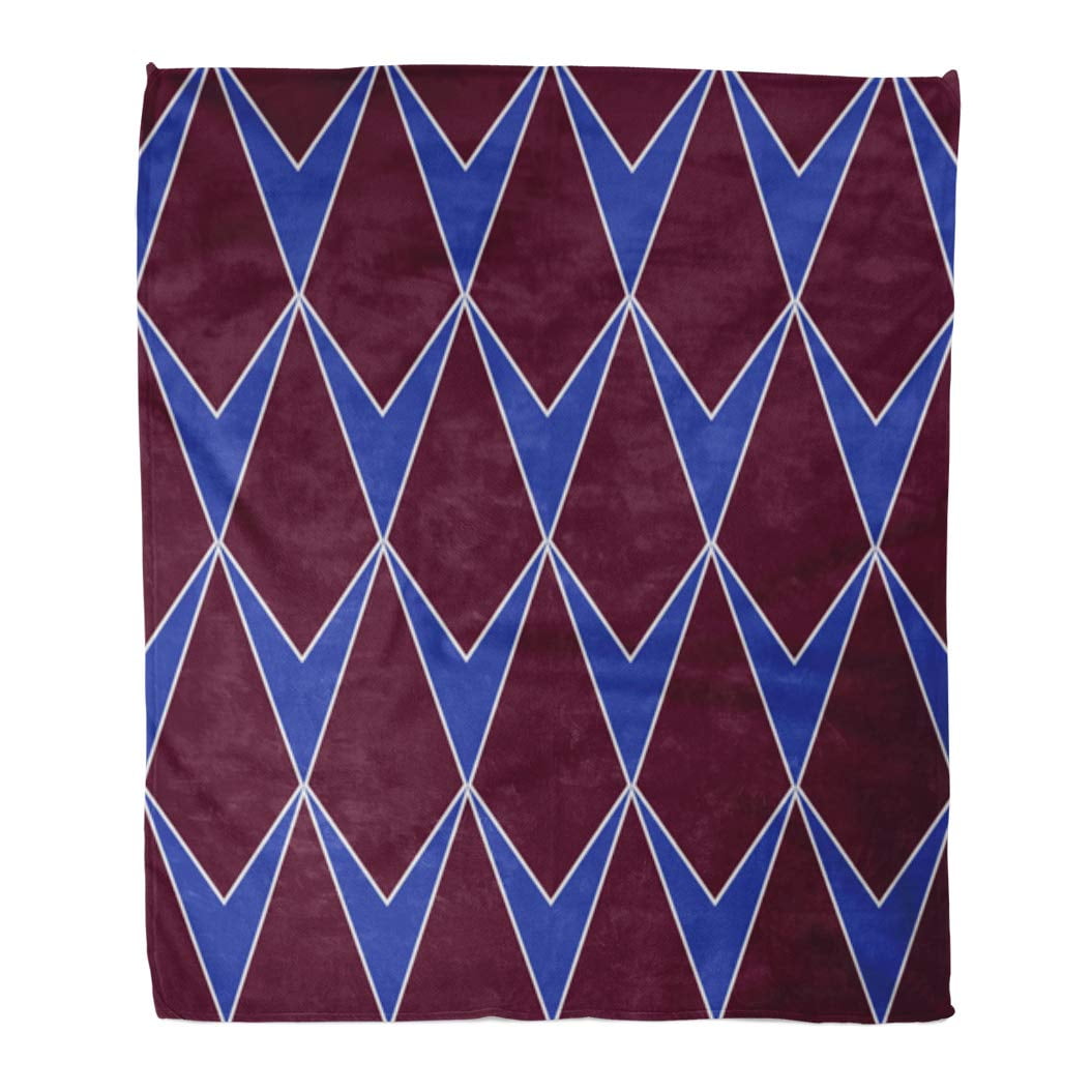 ASHLEIGH Throw Blanket 58x80 Inches White Abstract V Shaped Rhombus ...