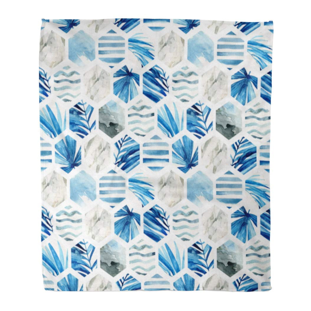 ASHLEIGH Throw Blanket Warm Cozy Print Flannel Abstract Geometric on ...