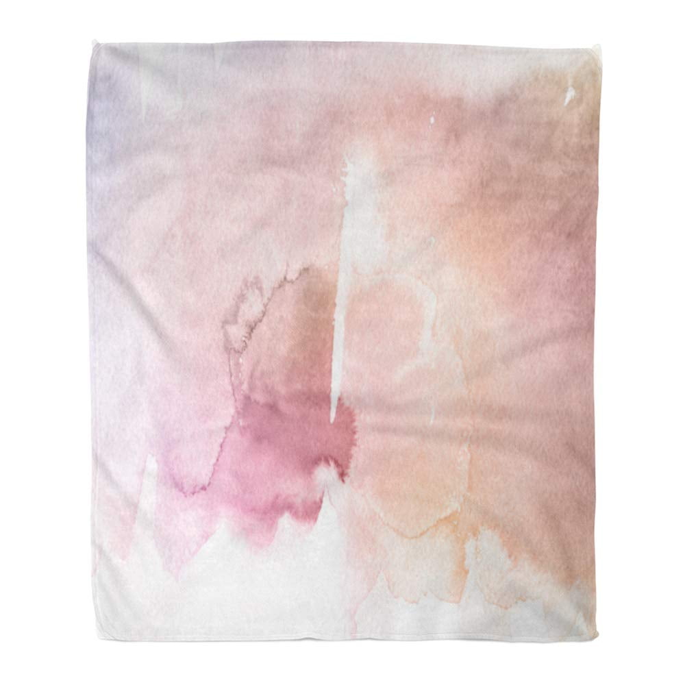 ASHLEIGH Throw Blanket Warm Cozy Print Flannel Abstract Watercolor Hand ...