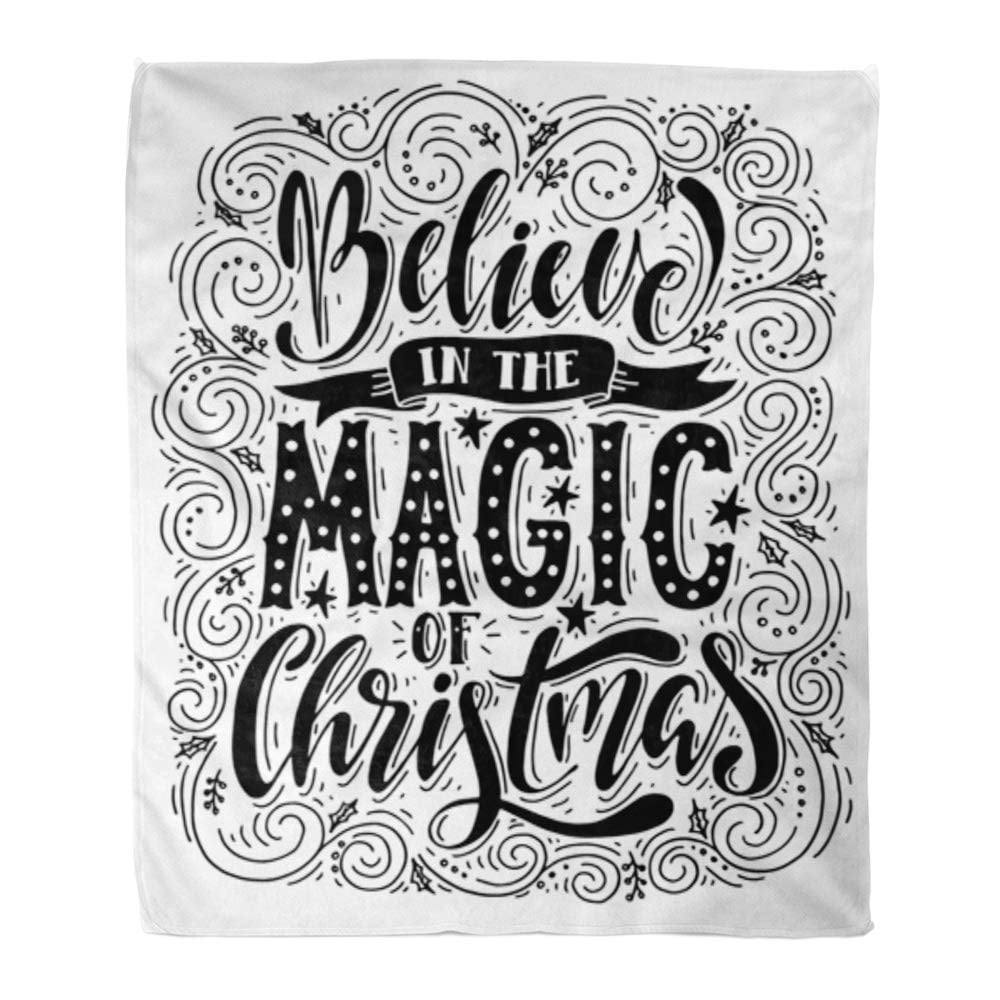 ASHLEIGH Throw Blanket Warm Cozy Print Flannel Believe in The Magic of ...