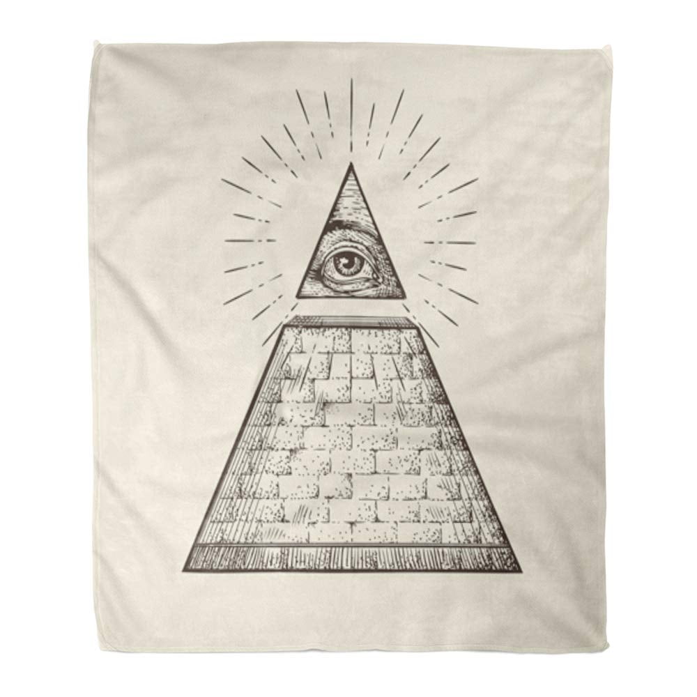 ASHLEIGH Throw Blanket Warm Cozy Print Flannel Conspiracy All Seeing ...